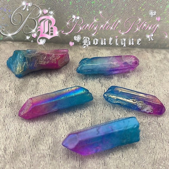 babydollblingboutique | Accents | Aura Quartz Halo Angel Cotton Candy ...